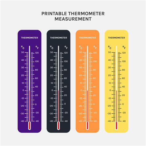 Printable Of Thermometer Use For Measurement Of Air Temperature Body And Other Measurement