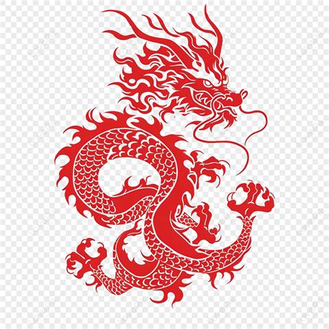 Chinese Dragon Red Paper Cut Folk Art Traditional Dragon Chinese Dragon
