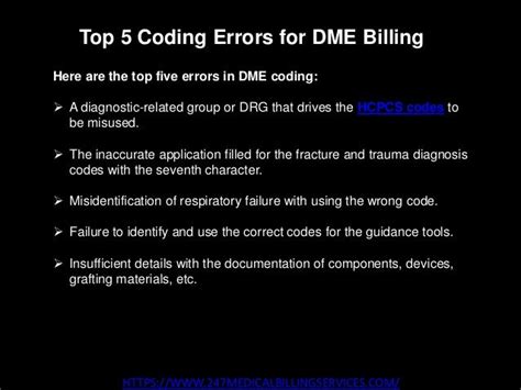 Top 5 Coding Errors For Dme Billingpptx