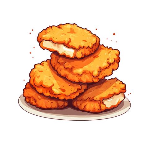 Premium Vector Chicken Nuggets Vector Clipart White Background
