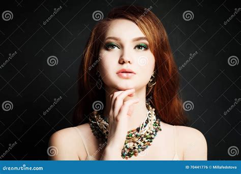 Red Hair Woman Redhead Makeup Pretty Face Stock Photo Image Of Face Flirting