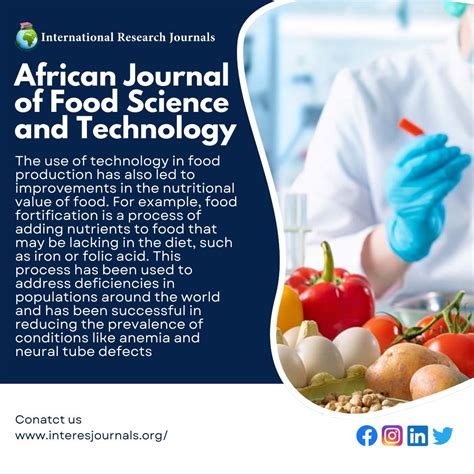Foodscience Technology Africanjournal Callforpapers