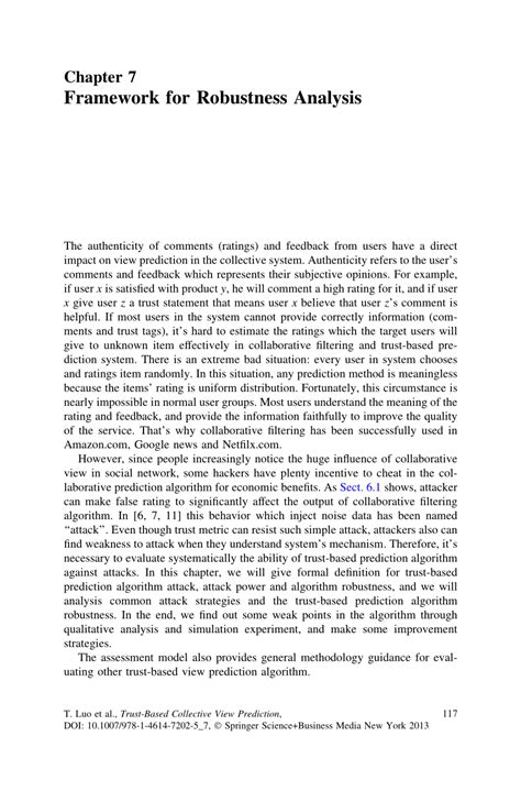 pdf framework for robustness analysis