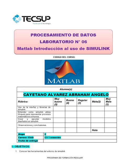 lab 06 matlab introduccion al uso de simulink pdf matlab