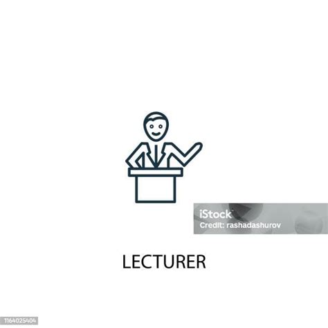 강사 컨셉 라인 아이콘입니다 간단한 요소 그림입니다 강사 개념 개요 기호 디자인 웹 및 모바일 Ui Ux에 사용할 수 있습니다