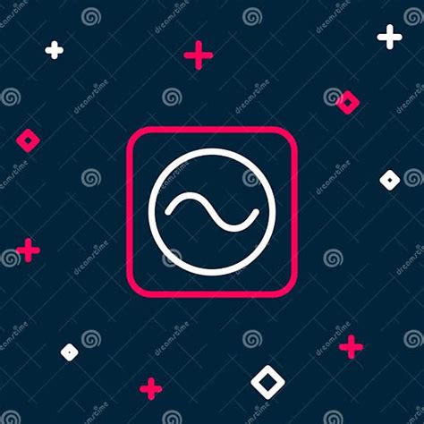 Line Ac Voltage Source Symbol Icon Isolated On Blue Background