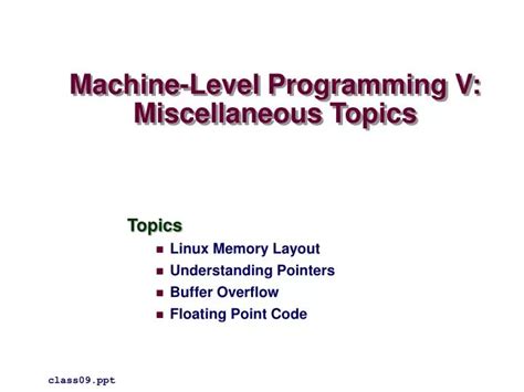 ppt machine level programming v miscellaneous topics powerpoint