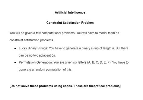 solved constraint satisfaction problem you will be given a