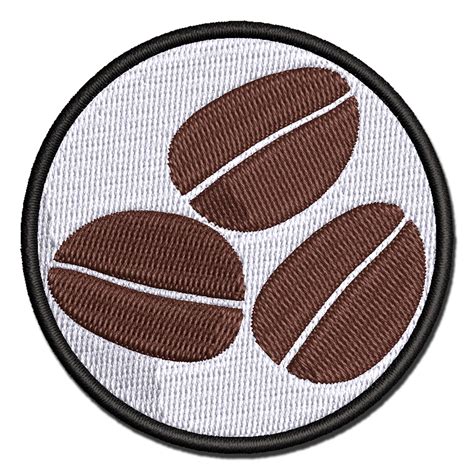 Coffee Beans Trio Applique Multi Color Embroidered Hook And Loop Patch 2 0 Inch Mini