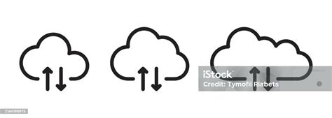 웹 및 모바일 응용 프로그램에 대해 클라우드 또는 서버 저장소와 데이터를 공유하기 위한 아이콘 집합입니다 구름 아이콘입니다 가상현실에 대한 스톡 벡터 아트 및 기타 이미지
