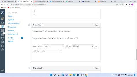 solved suppose that t5 x centered at 2 for f x is given by