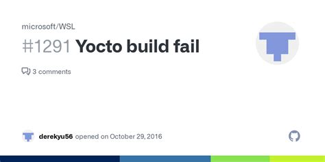 Yocto Build Fail Issue Microsoft WSL GitHub