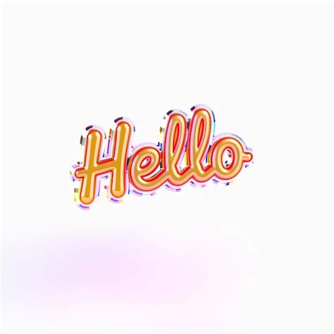 3d Hello Text With Glitch Effect Premium Ai Generated Image