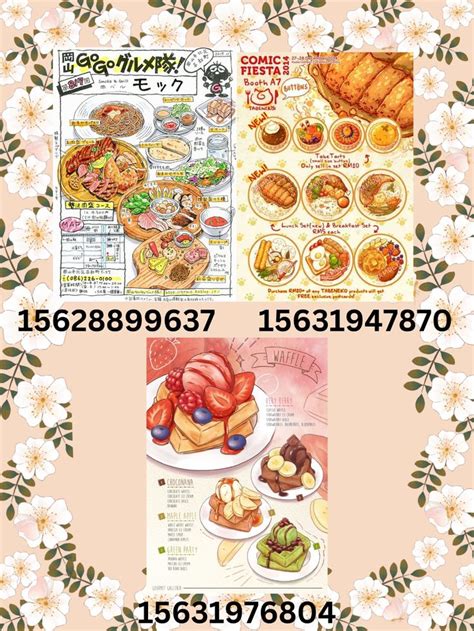 Bloxburg Food Decals Collection