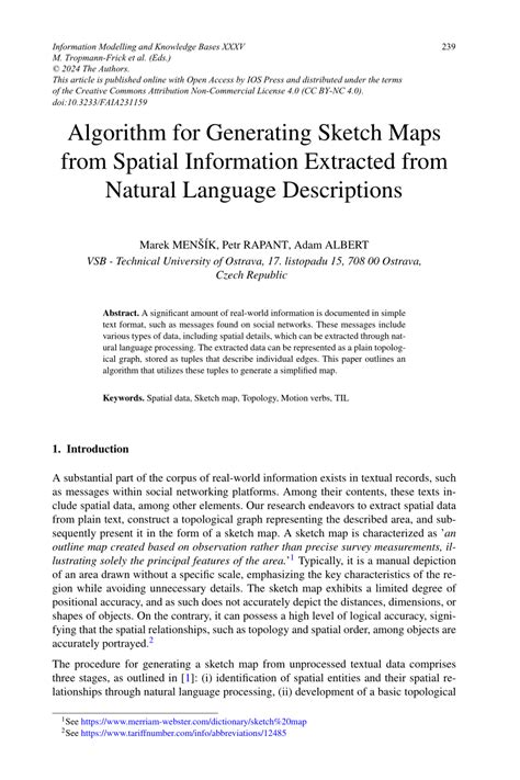 pdf algorithm for generating sketch maps from spatial information