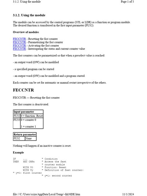 Fast Counter Function Documentation Pdf Parameter Computer Programming Bit