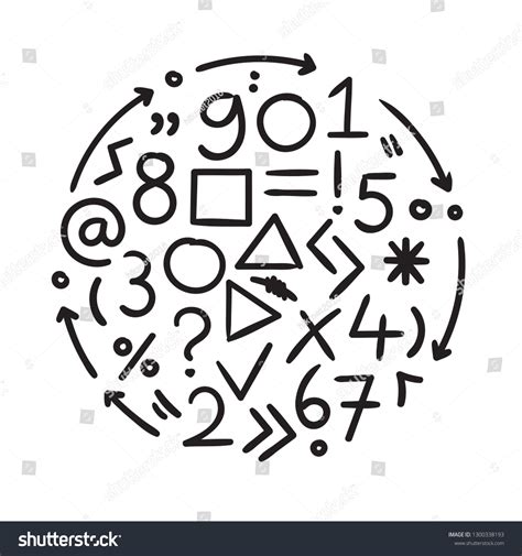 Hand Drawing Math Symbols Math Signs Stock Vector Royalty Free