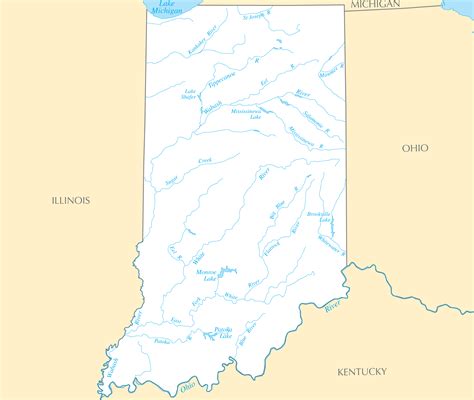 Map Of Rivers In Indiana Free Printable Templates