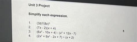 Solved Simplify Each Expression B C Chegg