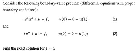 Solved Consider The Following Boundary Value Problem Chegg
