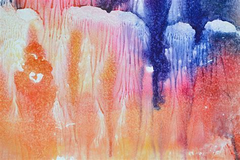 수채화 모노 타입 각인 추상화 오렌지와 보라색 색상 부드러운 흐르는 배경 0명에 대한 스톡 사진 및 기타 이미지 0명 겨울 그런지 이미지 기법 Istock