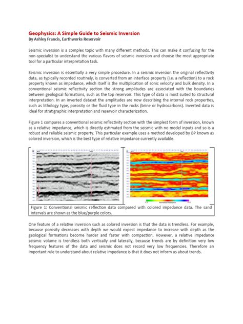 Geo Expro Seismic Inversion Pdf Geology Applied And Interdisciplinary Physics