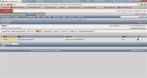 Arduino Projetos e Experiências Agentuino Zabbix Parte Criação de alarmes via SMS e E