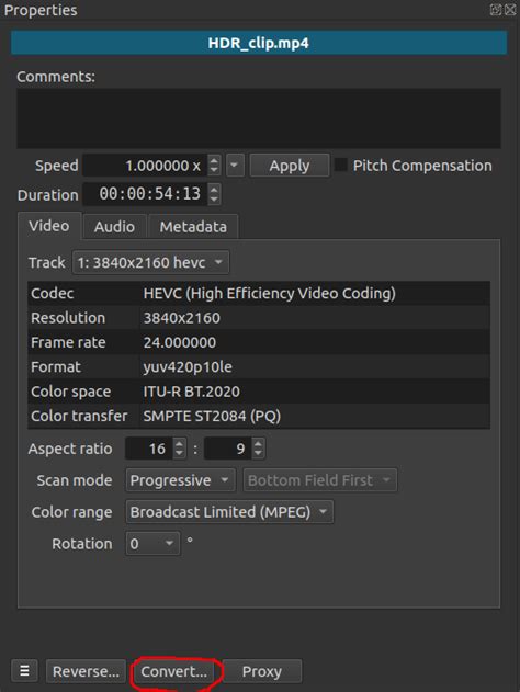 Editing HDR Source Clips Documentation English Shotcut Forum
