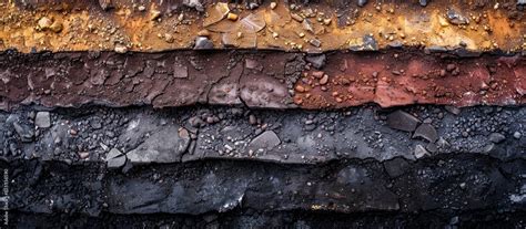 Form Of Soil Layers Its Colour And Textures Texture Layers Of Earth Surface For Background Copy