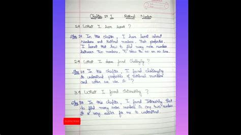 Learner Diary Of Ch 1 Rational Number Maths Class 8 Latest