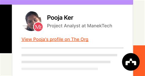 Pooja Ker Project Analyst At Manektech The Org