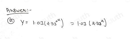 Solved What Is The Exponential Regression Equation That Fits These