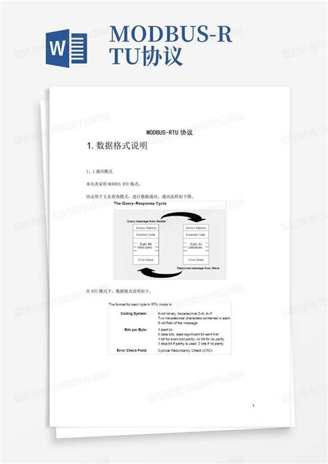 Modbus Rtu协议word模板下载编号qwonpxoz熊猫办公