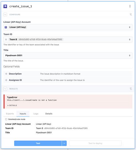 Bug Linear Oauth And Linear Api Create Issue Throw Error This