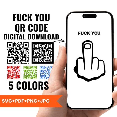 Middle Finger Qr Code Etsy