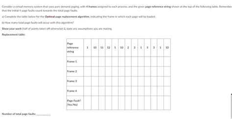 solved consider a virtual memory system that uses pure