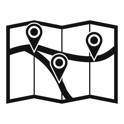 premium vector map with pin pointers icon simple illustration of map