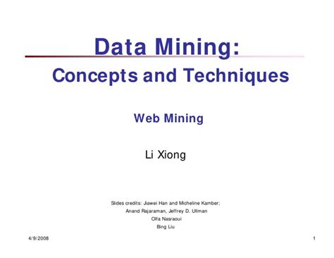 [ppt] data mining concepts and techniques web mining li xiong slides