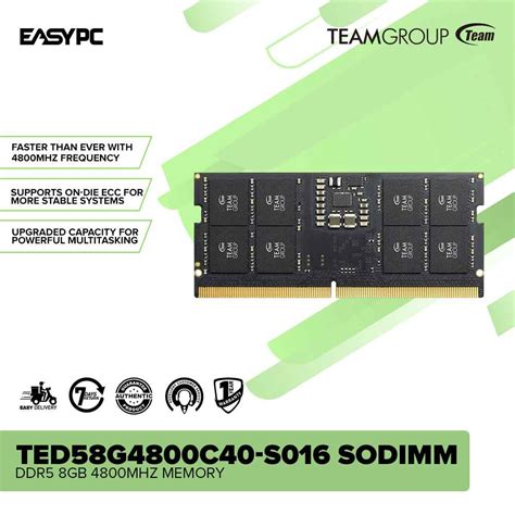 EasyPC TEAMGROUP Elite 8GB 16GB 32GB DDR5 4800MHz Sodimm Memory EasyFx Warranty Shopee