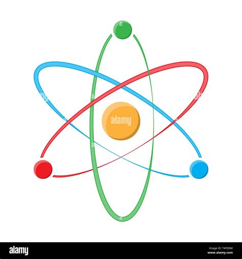 Atom Symbol On A White Background Biology Science Education Medical Vector Illustration In