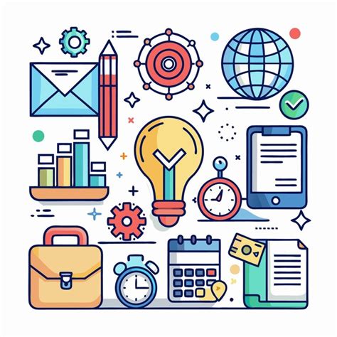 Business And Technology Line Art Illustration Premium Ai Generated Vector