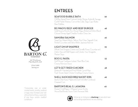 Barton G The Restaurant Miami Beach Menu New On The 2026