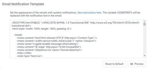 email notification template