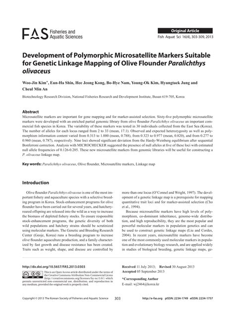 Pdf Development Of Polymorphic Microsatellite Markers Suitable For Genetic Linkage Mapping Of