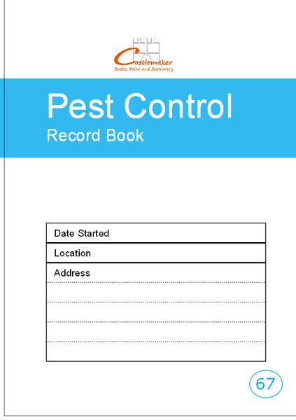 Pest Control Record Book A532 Pages P067 Bait Station Log