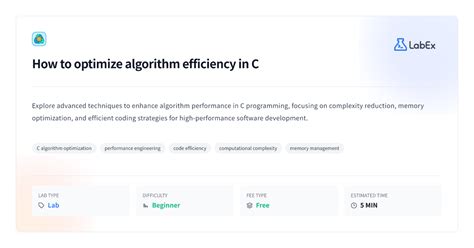 How To Optimize Algorithm Efficiency In C Labex