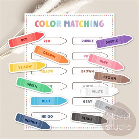 Color Matching Activity Color Sorting Color Busy Book Pages Etsy