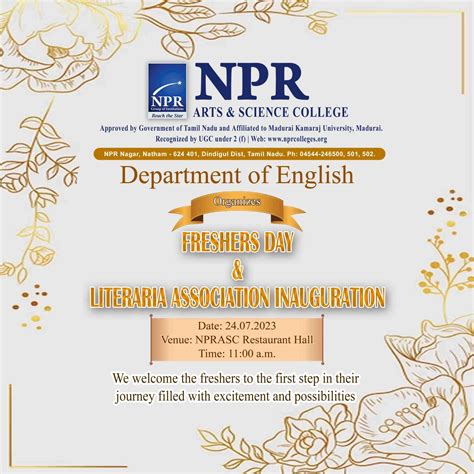 Association Inauguration And Freshers Day Npr Arts And Science College
