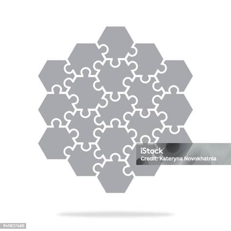간단한 아이콘 6 각형 퍼즐 회색 19 요소의 간단한 아이콘 퍼즐입니다 평면 디자인입니다 벡터 그림 Eps10입니다 개념에 대한 스톡 벡터 아트 및 기타 이미지 Istock