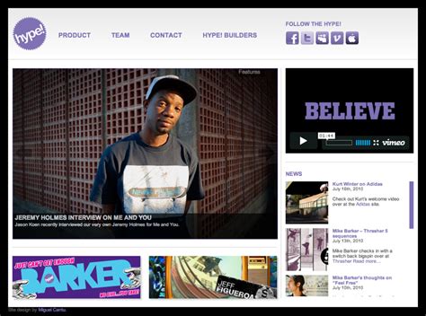 New HYPE! Web Site - Skateboarding Magazine